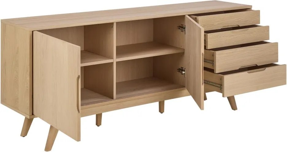 Komoda Marte 180 cm dub bělený
