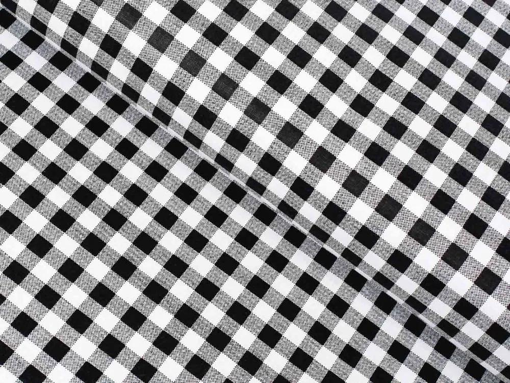Biante Bavlněný obdélníkový ubrus Sandra SA-060 Černo-bílé kostičky 120x180 cm