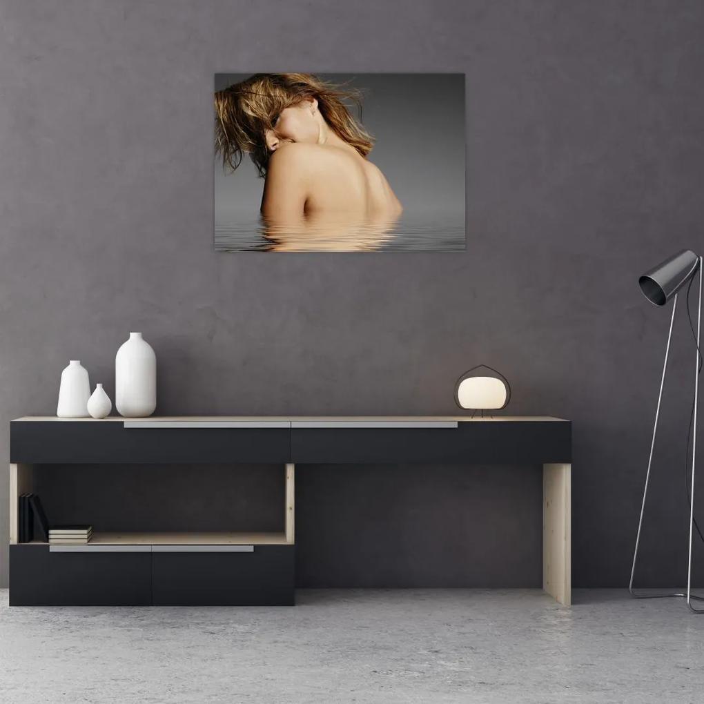 Skleněný obraz koupající se ženy (70x50 cm)