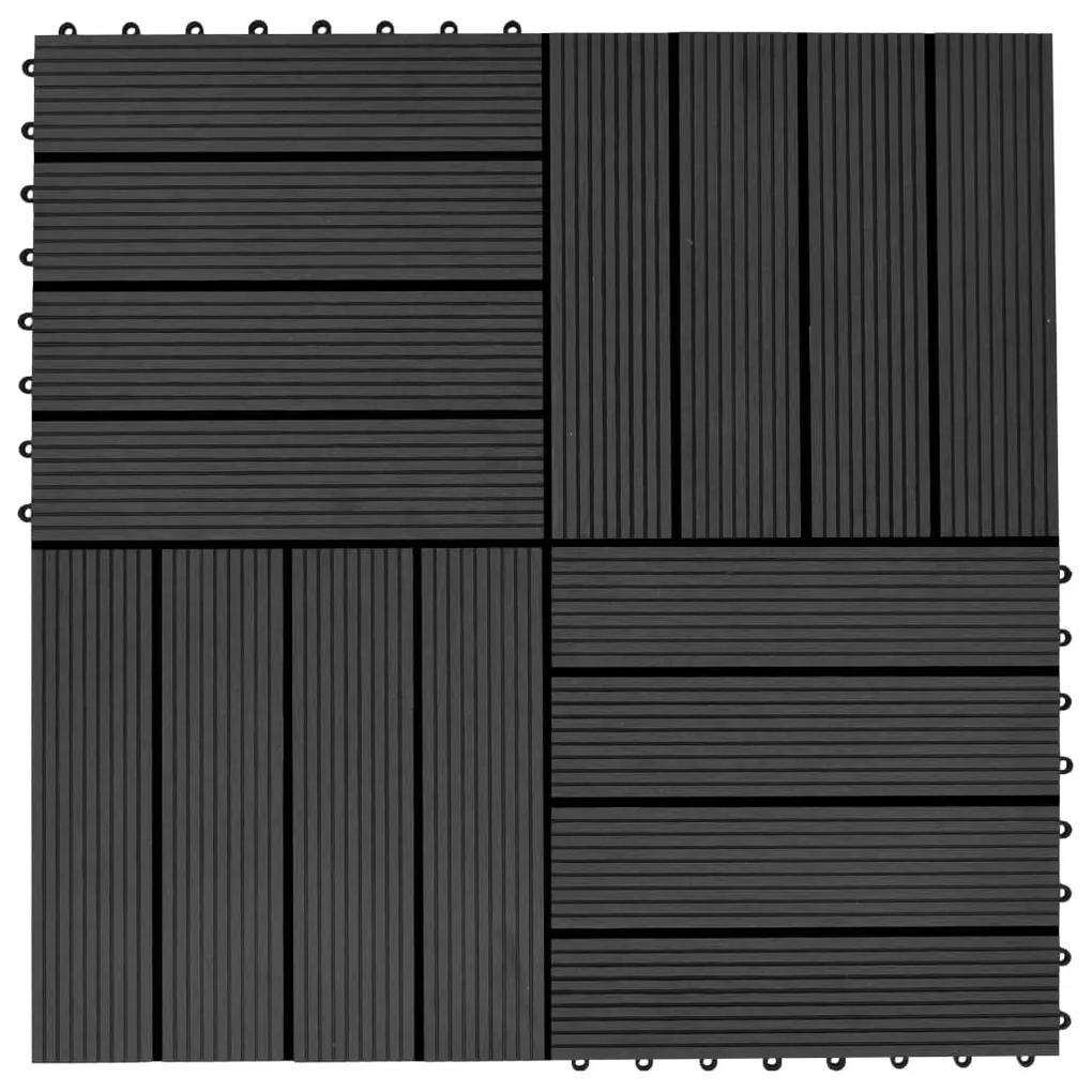 45023 vidaXL Terasové dlaždice z dřevoplastu 11 ks 30 x 30 cm 1 m² černé