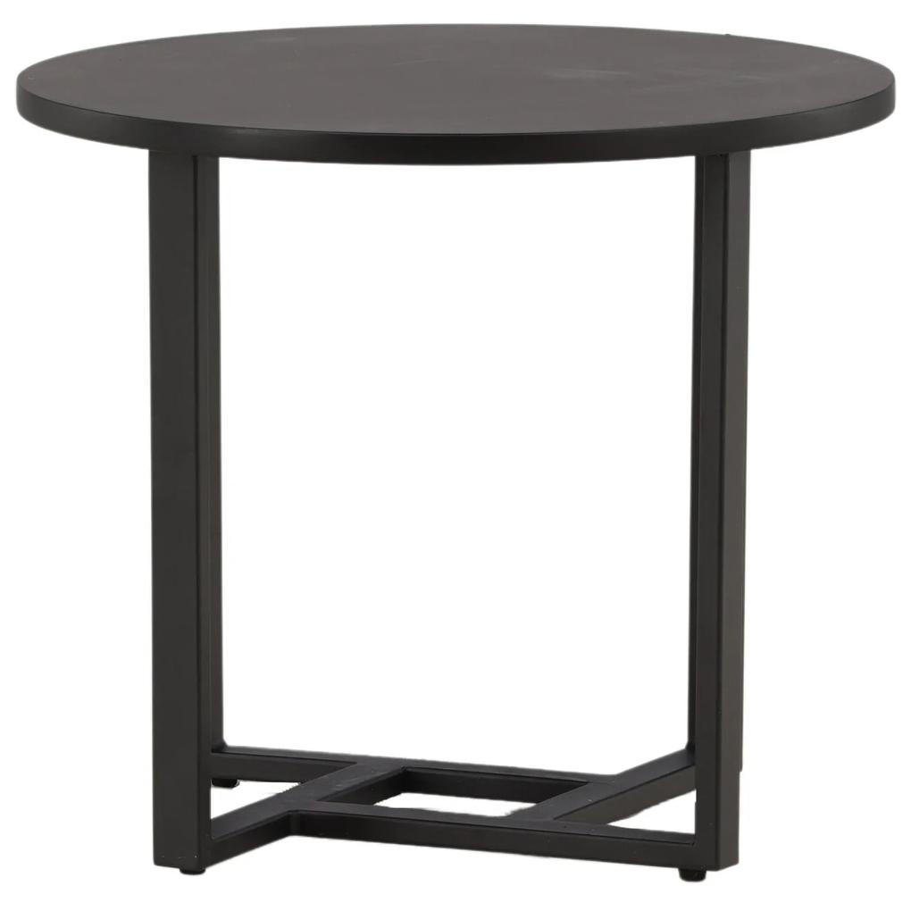 Konferenční stolek Lawton, černý, ⌀50