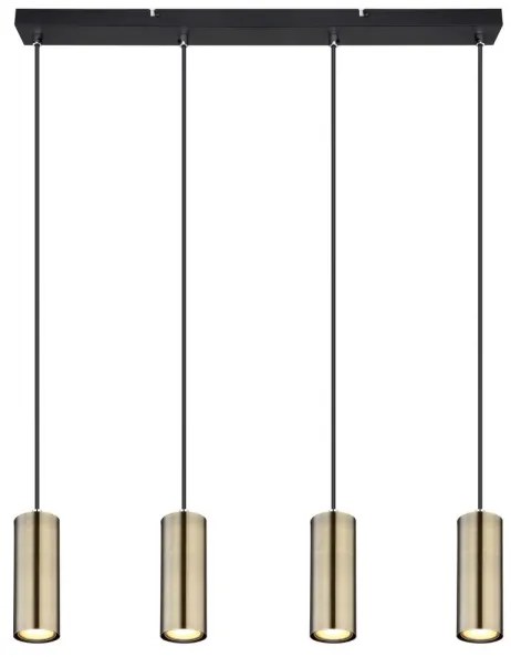 Globo 57911-4HM - Lustr na lanku ROBBY 4xGU10/35W/230V černá/mosaz