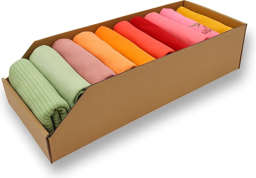KARTON PAK Úložné boxy na oblečení, organizéry do skříně BÍLÝ KARTON 20x54cm