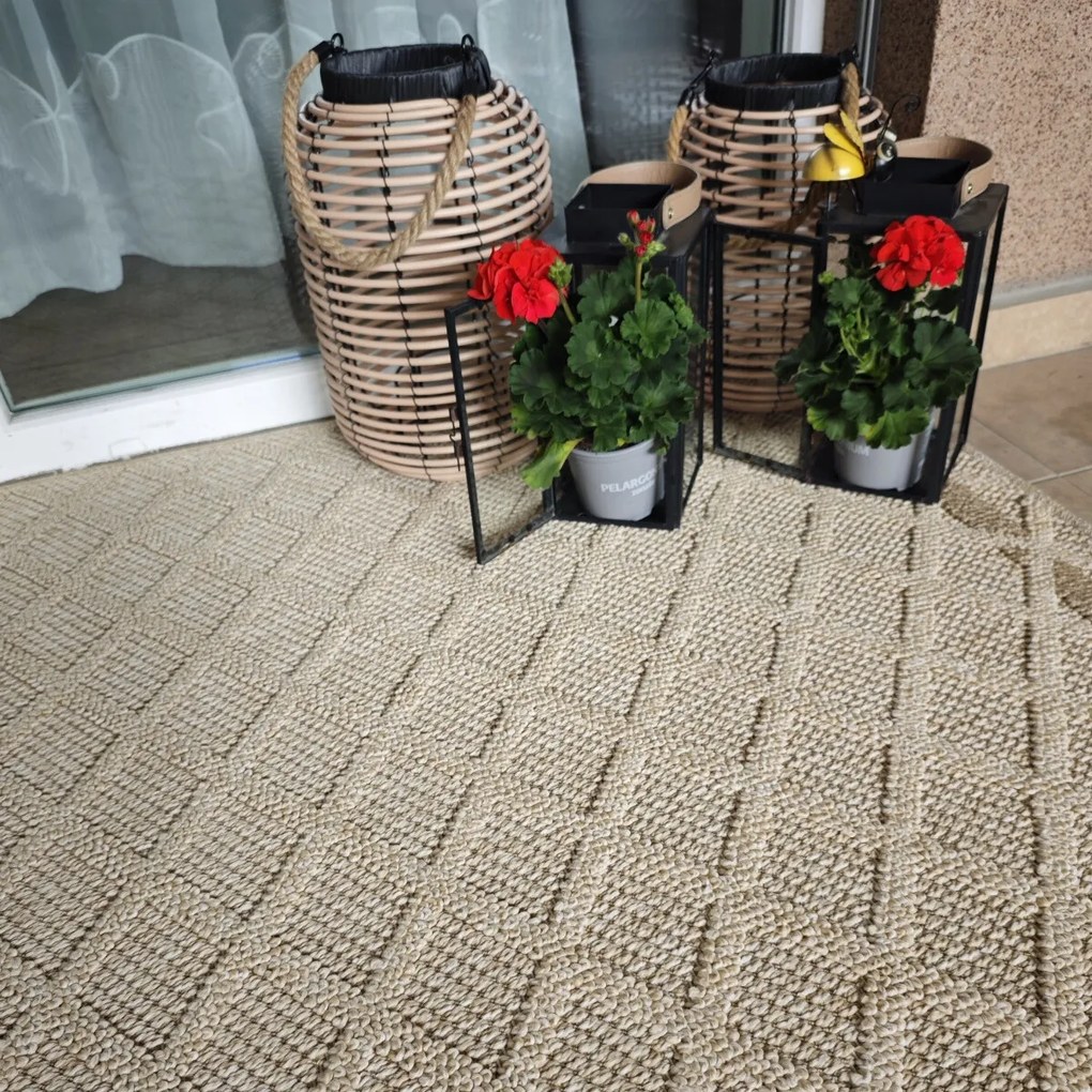 Ayyildiz, Kusový koberec Patara 4953 Beige – na ven i na doma, 80x250, béžová, chodba / předsíň