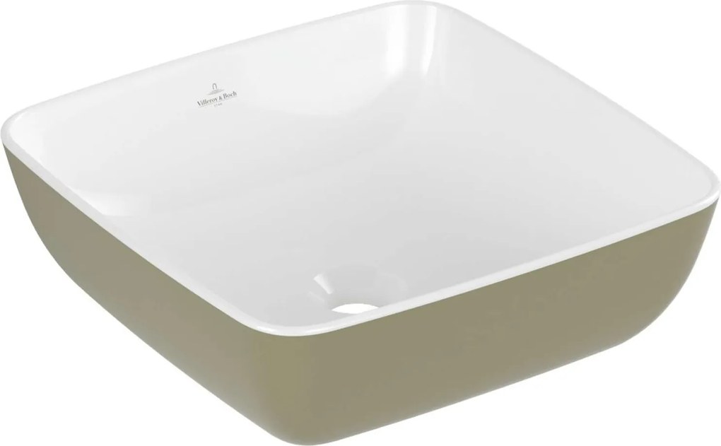 Villeroy & Boch Artis - Umyvadlo na desku, 41x41 cm, bez přepadu, bez otvoru pro baterii, Sage Green 417841BCS8