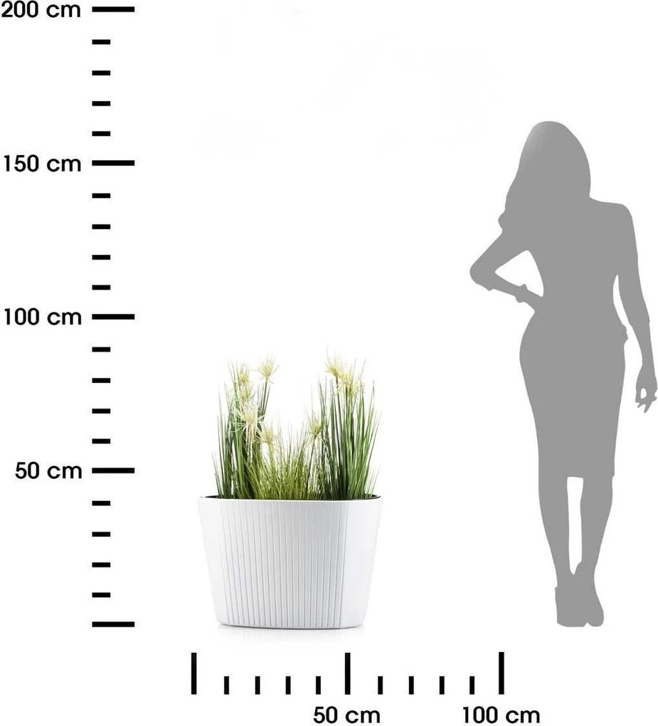 Oválný květináč MORA 39,4x59,3x40,7 cm bílý