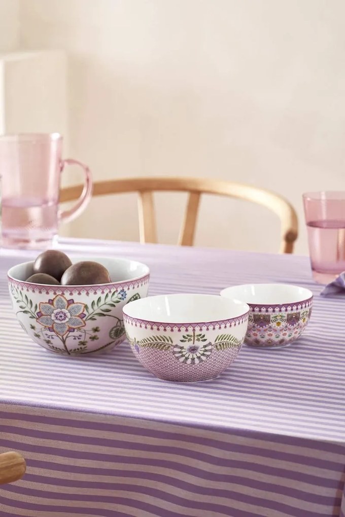 Pip Studio Lily & Lotus miska Ø15cm, lila (porcelánová miska)