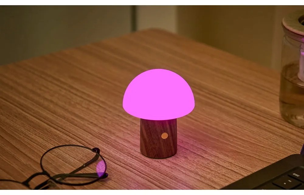 Bílá/v tmavě přírodní barvě LED stolní lampa (výška 7 cm) Alice Mushroom – Gingko