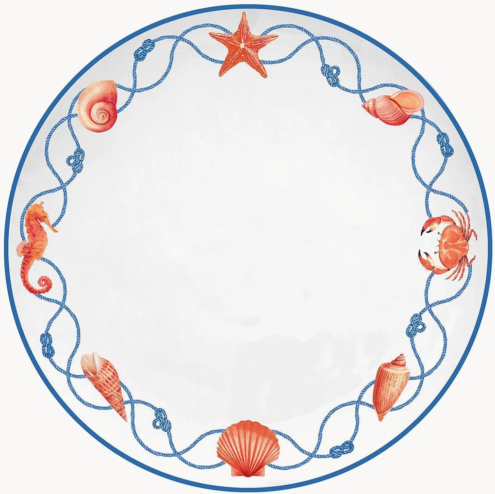Sada porcelánových mělkých talířů Cote De Mer, 4 díly