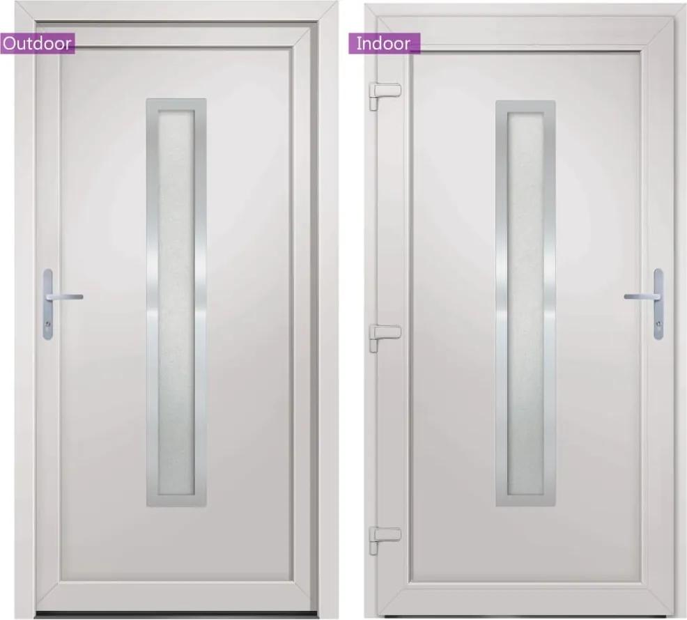 vidaXL Vchodové dveře antracitové 108 x 208 cm PVC [3187890] Barva: antracitová zvenku / bílá uvnitř