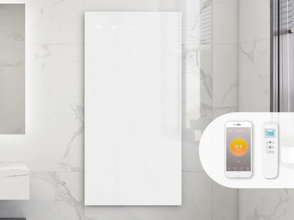 Skleněný Infrapanel GLASS 700W Mléčné sklo | Výhřevnost 12,5 m2 | 120x60 cm | WiFi termostat