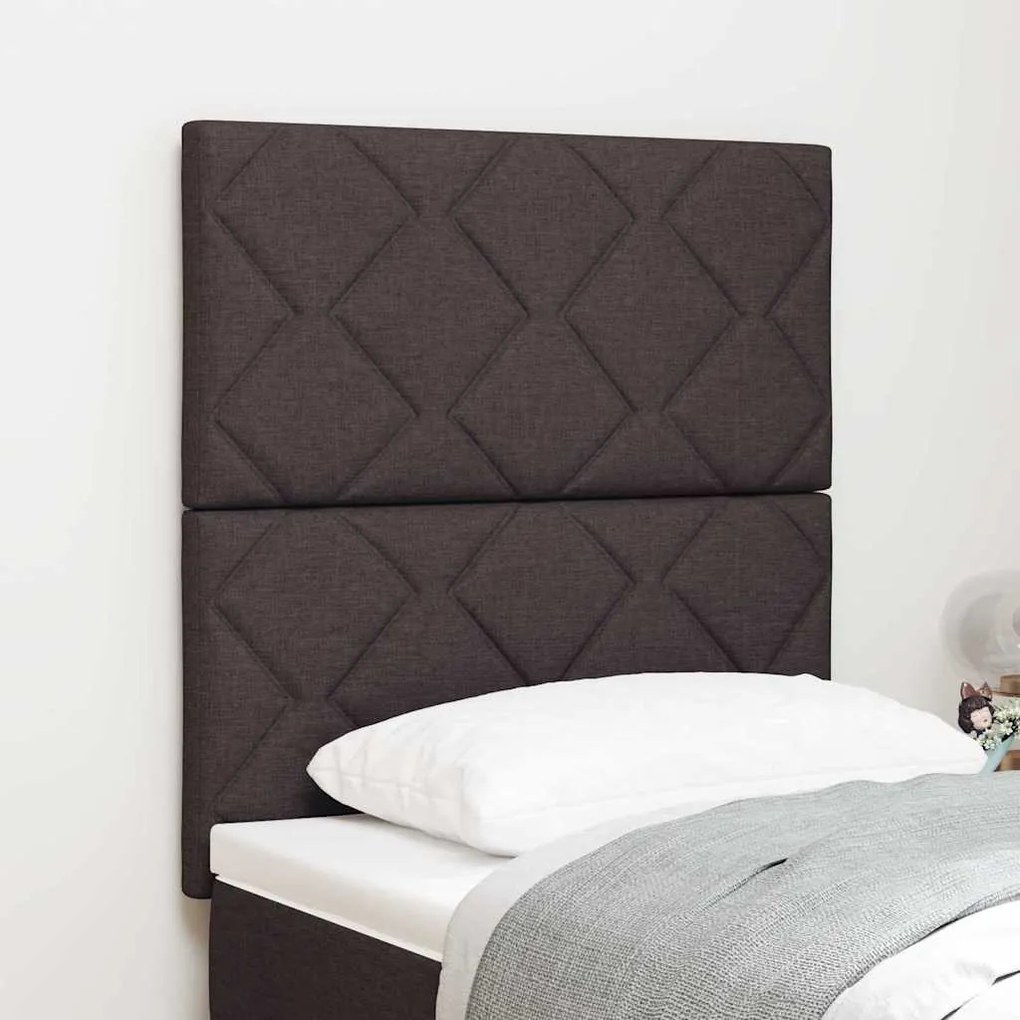 Čelo postele Tmavě hnědá 80 cm textil 3337876