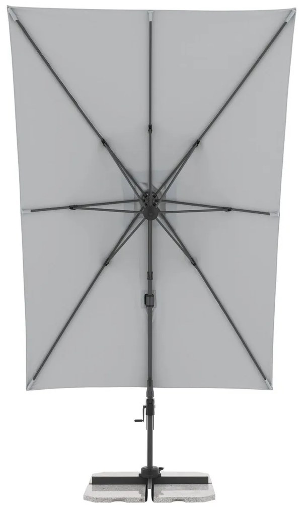 Doppler ACTIVE 310 x 210 cm - moderní slunečník s boční nohou světle šedá