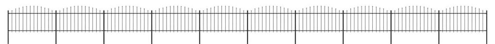 vidaXL Zahradní plot s hroty ocel (1,25–1,5) x 17 m černý [277739]