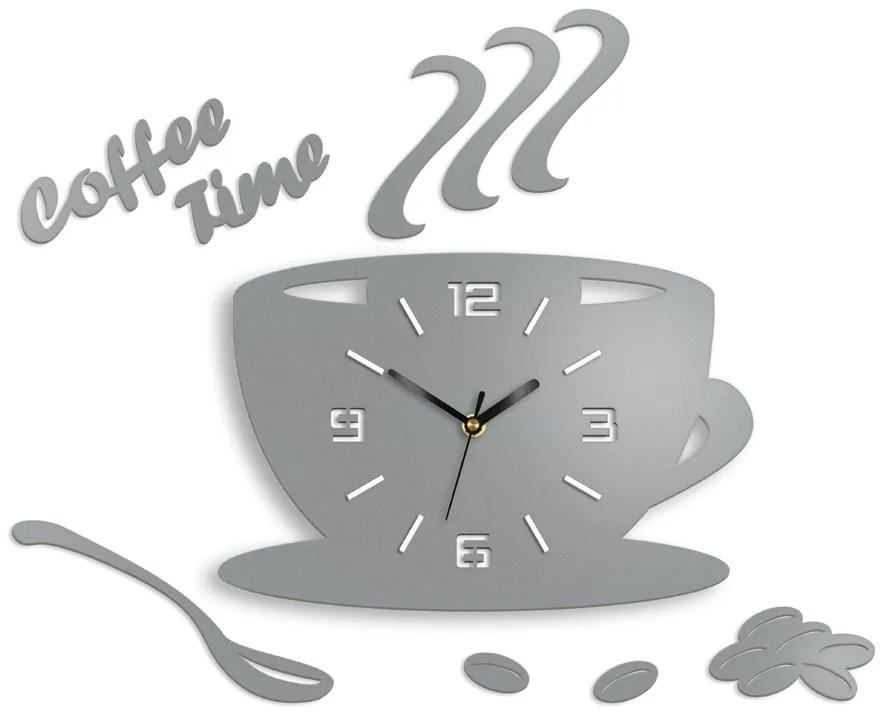 ModernClock Nástěnné hodiny Coffee světle šedé