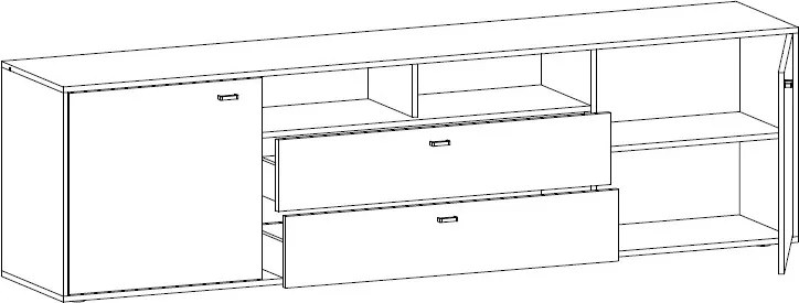 Obývací stěna Cleveland, s osvětlením