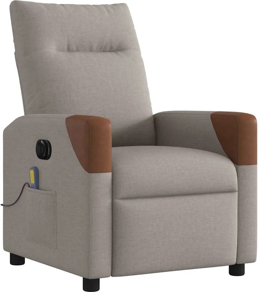 Elektrické masážní polohovací křeslo taupe textil 3324003