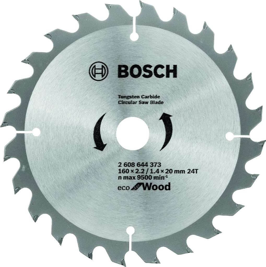 Bosch Eco for Wood 160x2,2/1,4x20 36 zubů 2608644374 Dostupné varianty: Pilový kotouč Bosch Eco for Wood 160x20 mm/24z.