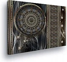 Obraz 100x75 Mechanický ornament fraktální ozubená mandala steampunk grafika
