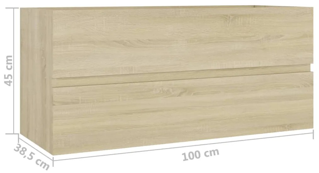 vidaXL Skříňka pod umyvadlo dub sonoma 100 x 38,5 x 45 cm dřevotříska