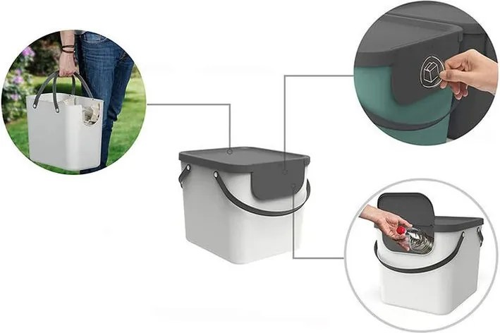 Koš na tříděný odpad ALBULA cappuccino 40 l