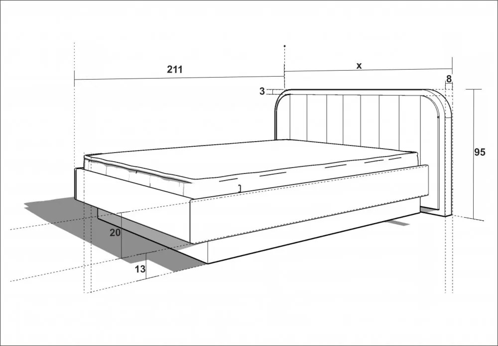 Postel Sense II z masivního dřeva Jasan 200x200