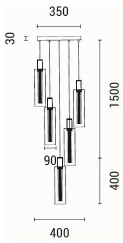 LED Lustr na lanku VIAL LED/38W/230V 3000K