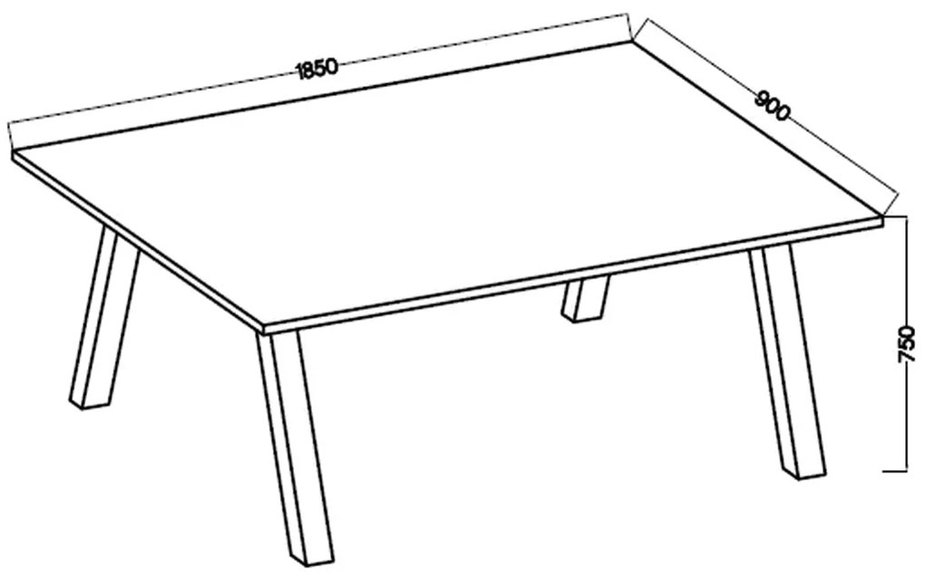 Jídelní stůl KOLINA 185x90 cm černá/bílá