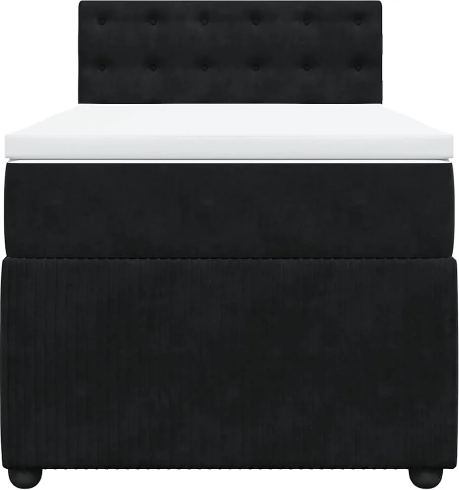 Box spring postel s matrací černá 80 x 200 cm samet 3289904