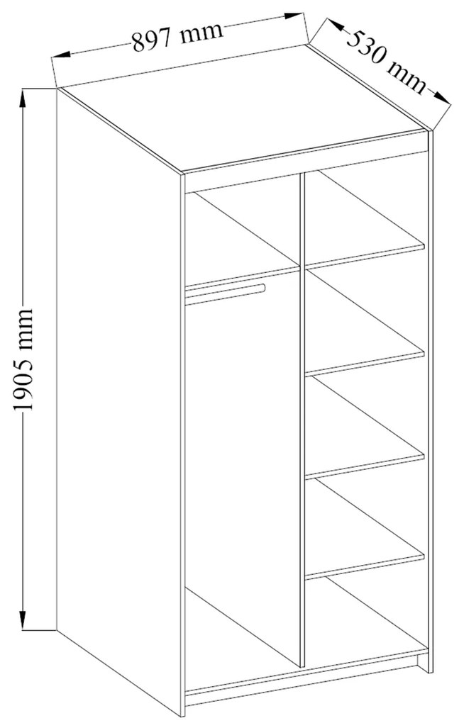 Šatní skříň ELENA 2D Dub sonoma
