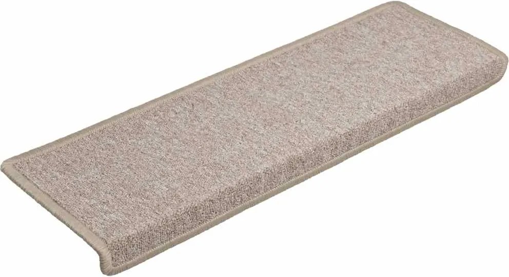 Schodové rohože 30 ks 65 x 21 x 4 cm béžové s obdélníkovým okrajem 3365771