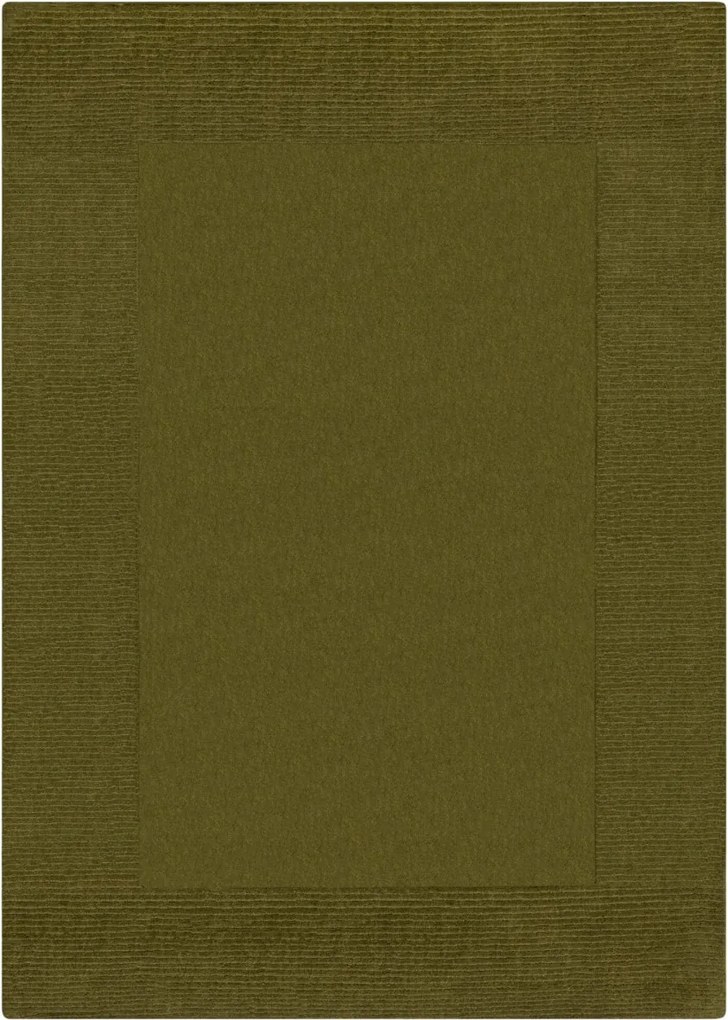 160x230 Kusový ručně tkaný koberec Tuscany Textured Wool Border Green