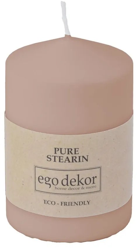 Pudrově růžová svíčka Eco candles by Ego dekor Top, doba hoření 25 h