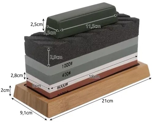 Brousek na kuchyňské nože, dláta, vodní kámen, brusný kámen + popruh RUHHY 23763