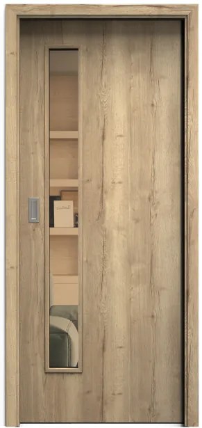 SAPELI ELEGANT KOMFORT M60 - CPL LAMINÁT - POSUVNÉ DVEŘE VČ. ZÁRUBNĚ - Dub Halifax Průchozí šířka (cm): 90, Průchozí výška (cm): 210