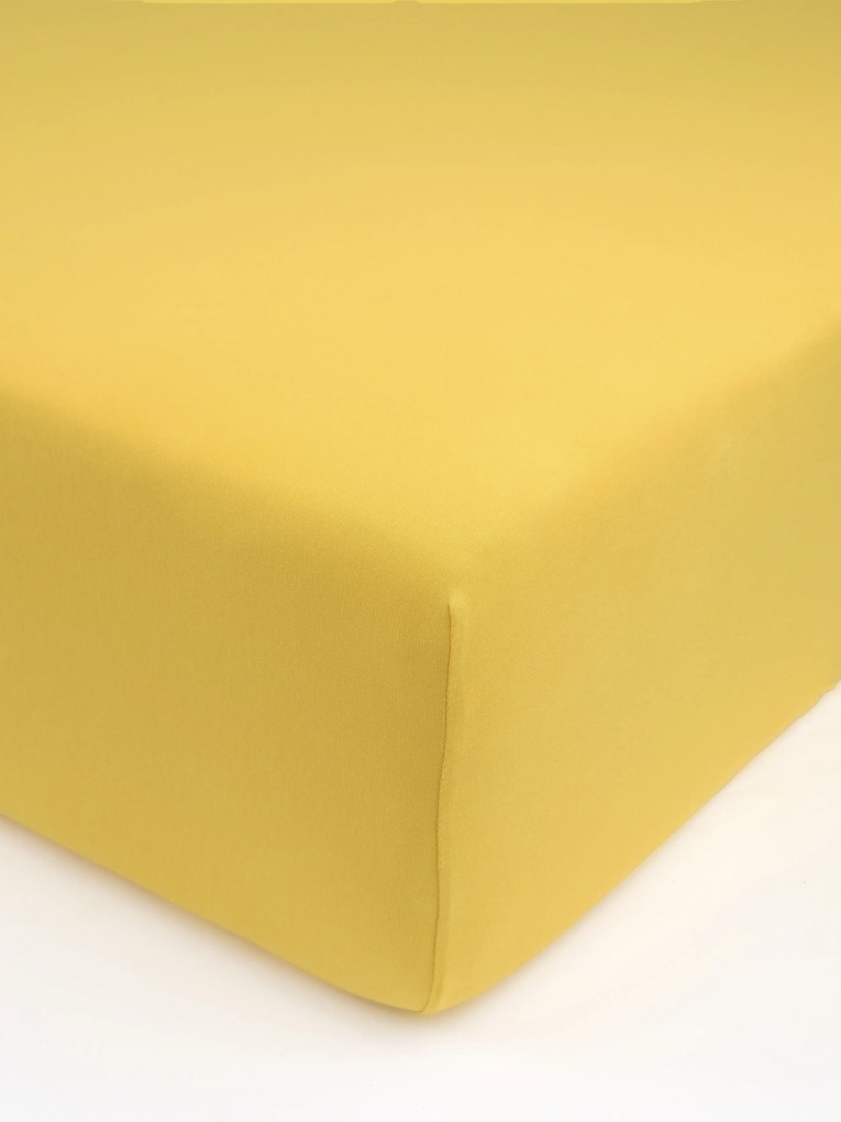 MK Lůžkoviny Jersey prostěradlo s elastanem 220 × 200 cm – hořčicové