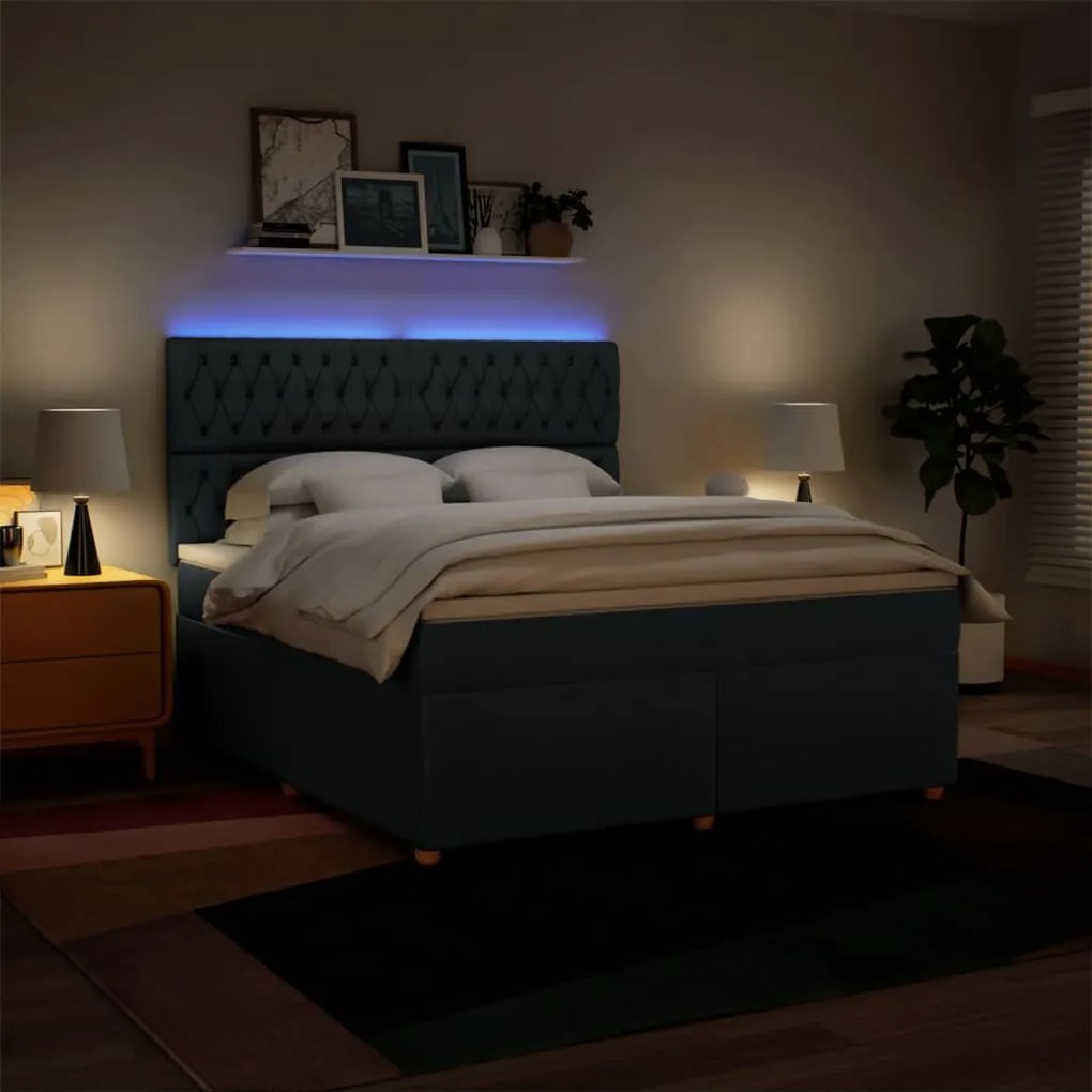 Box spring postel s matrací modrá 180x200 cm textil 3293672