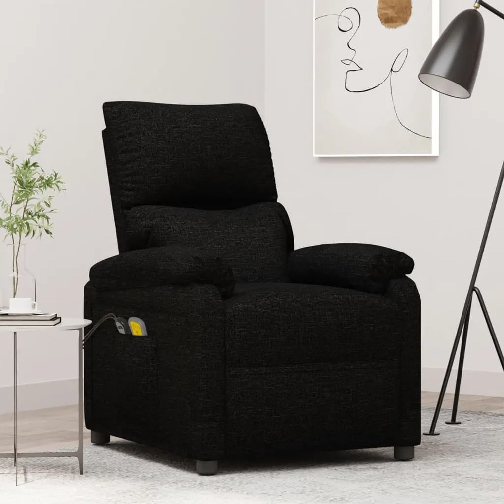 Elektrické masážní křeslo černé textil 3098433