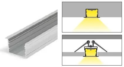 DANLUX LED profilové svítidlo přisazené/zavěšené/zapuštěné lineární 2m, 7500lm Teplota světla: 3000K, Barva materiálu: Bílá, Typ montáže: Zapuštěná