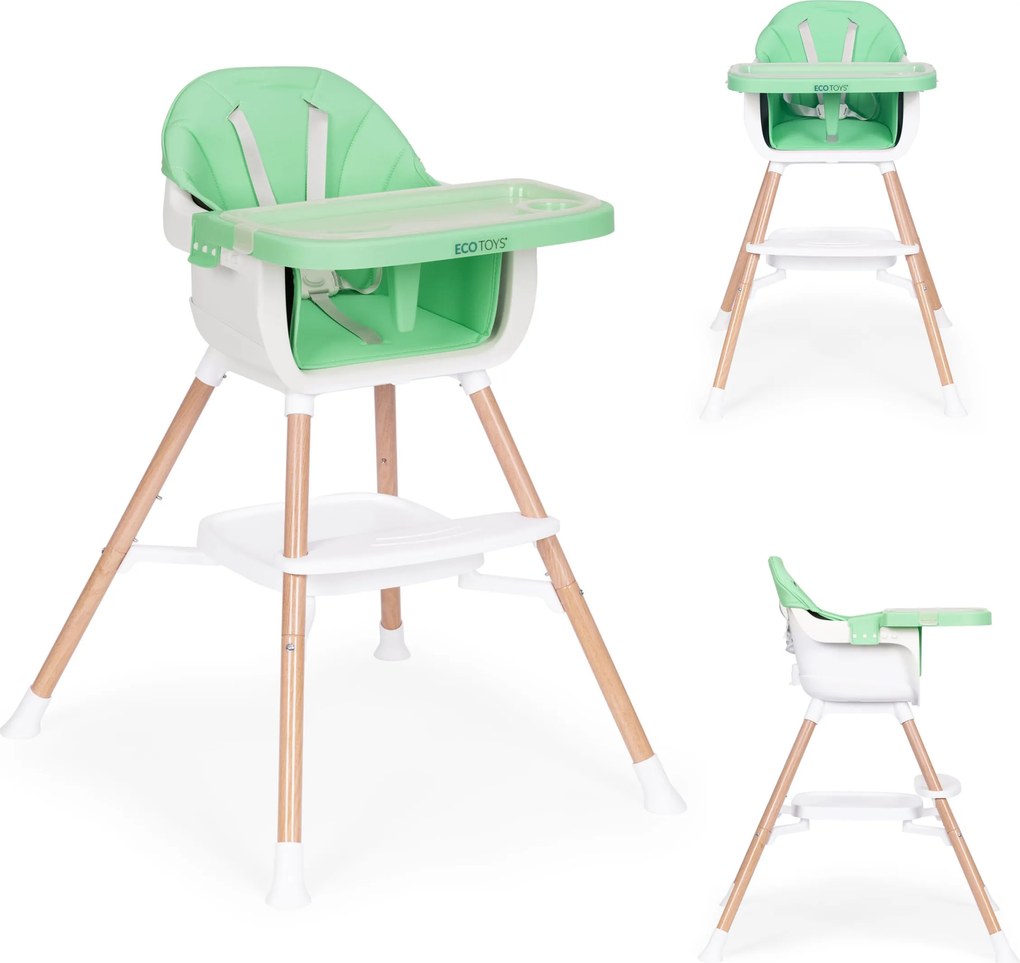 Dětská židlička 2v1 BABY ECOTOYS zelená