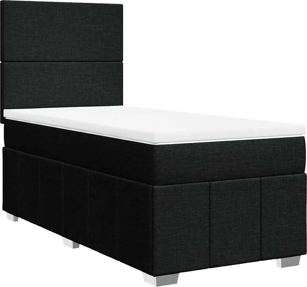 Box spring postel s matrací černá 80 x 200 cm textil 3293790