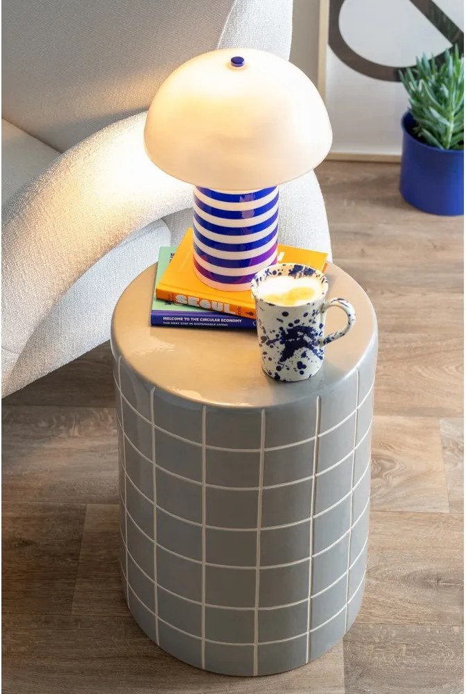 Keramický kulatý odkládací stolek ø 33 cm Retro Tiles – Leitmotiv