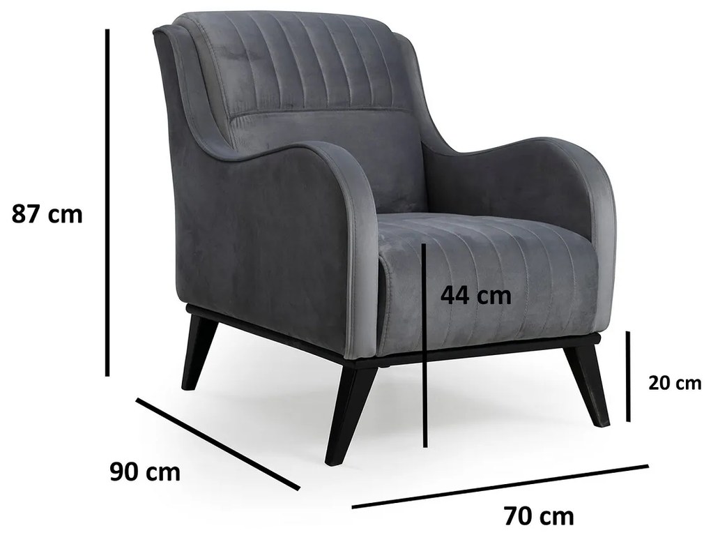 Designové křeslo Pelumi antracitové