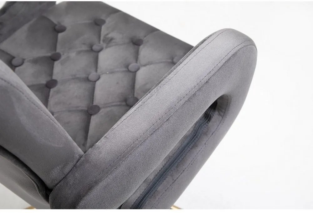 LuxuryForm DESIGN Otočná židle BOSTON VELUR na stříbrném talíři - šedá