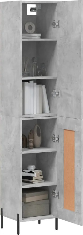 Skříň highboard betonově šedá 34,5x34x180 cm kompozitní dřevo 3199117