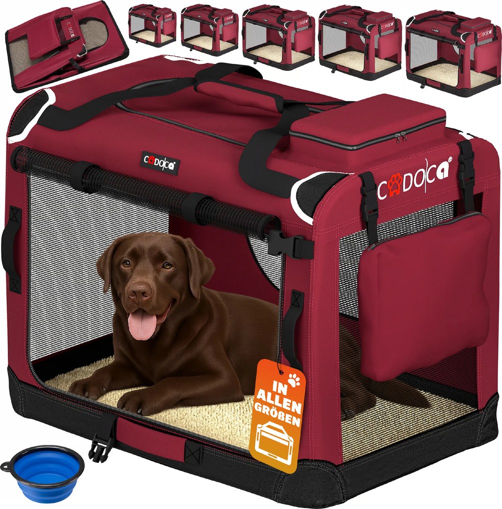 Skládací cestovní box pro psy XXL, červený 109443