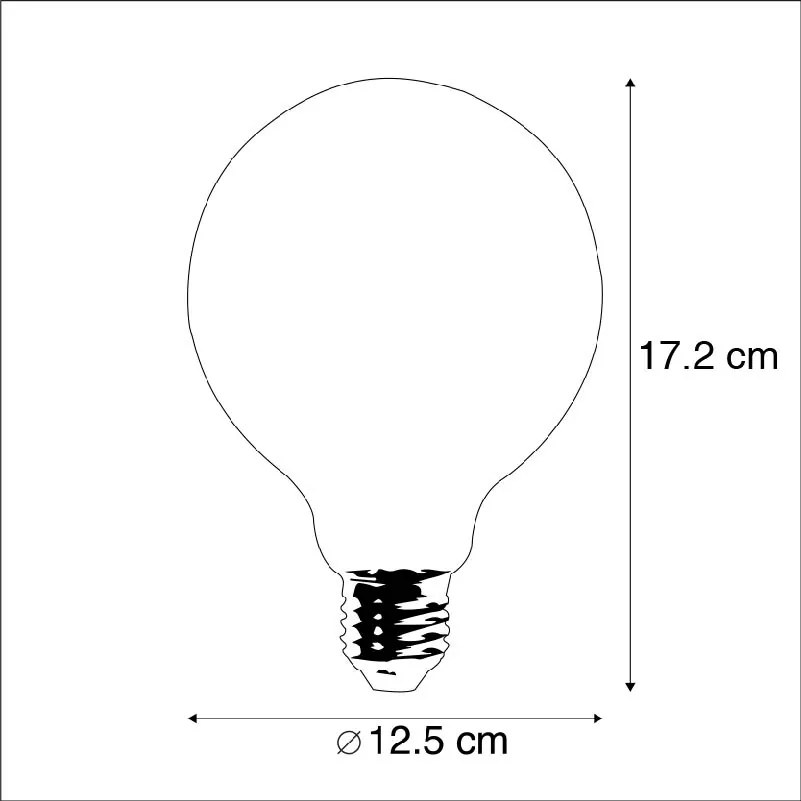 Sada 5 stmívatelných LED žárovek E27 G125 zlatá 5W 450lm 2200K