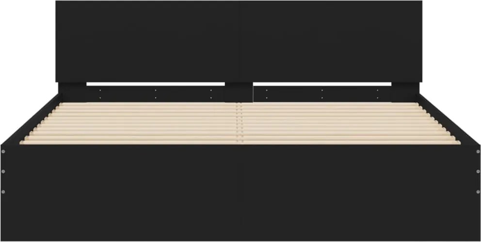 Rám postele s čelem černý 150 x 200 cm 3207477