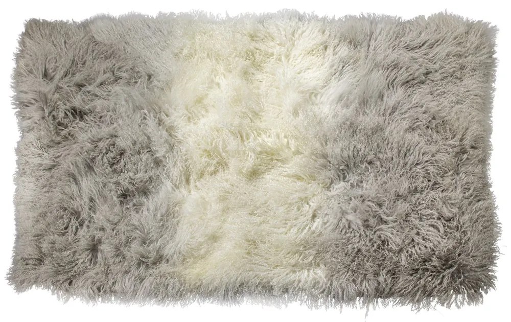 Obdélníkový polštář z ovčí vlny Ombré šedá - 100*160*2cm