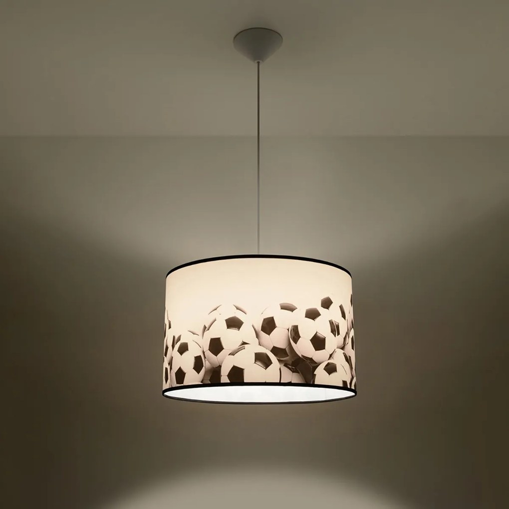 Dětské závěsné svítidlo Ball B, 1x plastové stínítko se vzorem, (fi 40cm)
